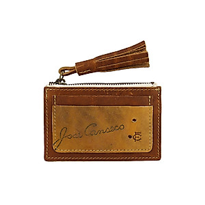 FIELDERS CHOICE GOODS Zip Tassel Wallet - Coin Purse Card Holder, Made with Vintage Baseball Glove Leather - FC Goods