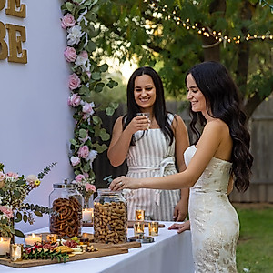 2 Large 1-Gallon Glass Canister Sets for Kitchen Counter with Stainless Steel Airtight Lids + Marker & Labels, Cookie Jar & Candy Jar for Buffet, Coffee & Flour Jars, Laundry Room Storage & Pantry