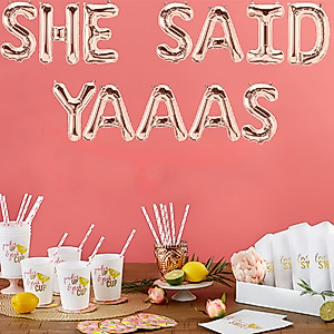 She Said Yaaas Balloons Rose Gold She Said Okurrr Bachelorette Party Banner Bride To Be/We are Engaged/Bridal Shower/Just Married/Hen Party/Engagement Themed Wedding Party Supplies Decorations