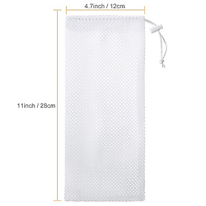 Weewooday Finch Sock Feeder Thistle Socks Bird Feeder Instant Seed Sack Feeder 4.7 x 11 Inch(White, 6 Pieces)