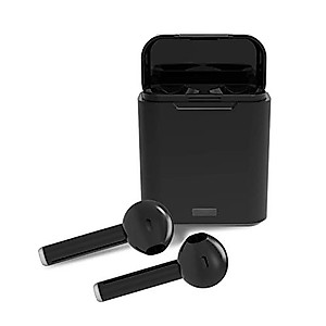 Wireless Bluetooth Earbuds - True Wireless Stereo Sound Ear Buds - in-Ear Headphones with More Bass and Clearer Sound - Premium Ear Buds with Charging Case and Cable - Black