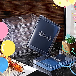 Suzile 24 Pcs Clear Greeting Card Boxes, Plastic Transparent Photo Storage Box Greeting Card Holder Rectangular Box Case Printed Cards for Cards, Photos, Paper, Envelopes(5.39 x 7.36 x 1 Inches)
