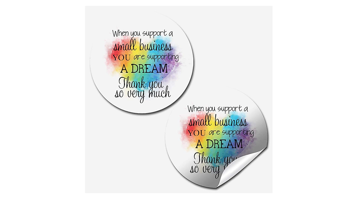 Thank You Customer Appreciation Stickers - 60 Bright 1.5" Labels