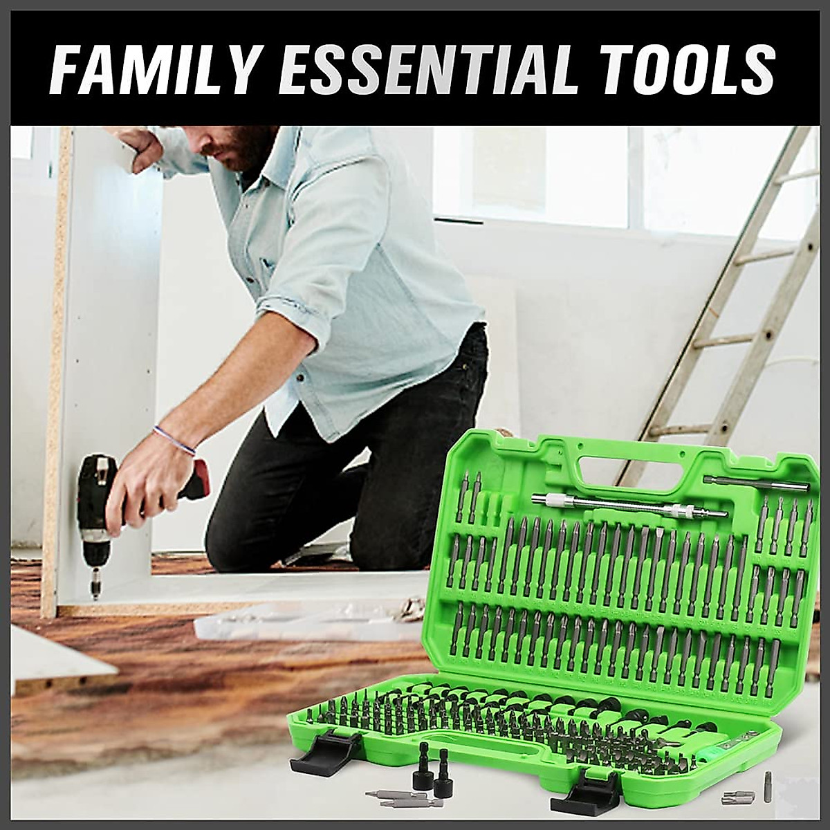 SWANLAKE 232PCS Ultimate Screwdriver Bit Set,Chrome Vanadium Steel Driver Bit Set, Includes Security Bits,Nut Driver, Ratchet Wrench and Bits Holder