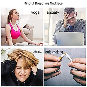 Stainless Steel Mindful Breathing Necklace, Anxiety Relief Items,Anxiety Necklace,The Shift Necklace for Anxiety, Stress, Panic Attack Relief Meditation Tools (B)