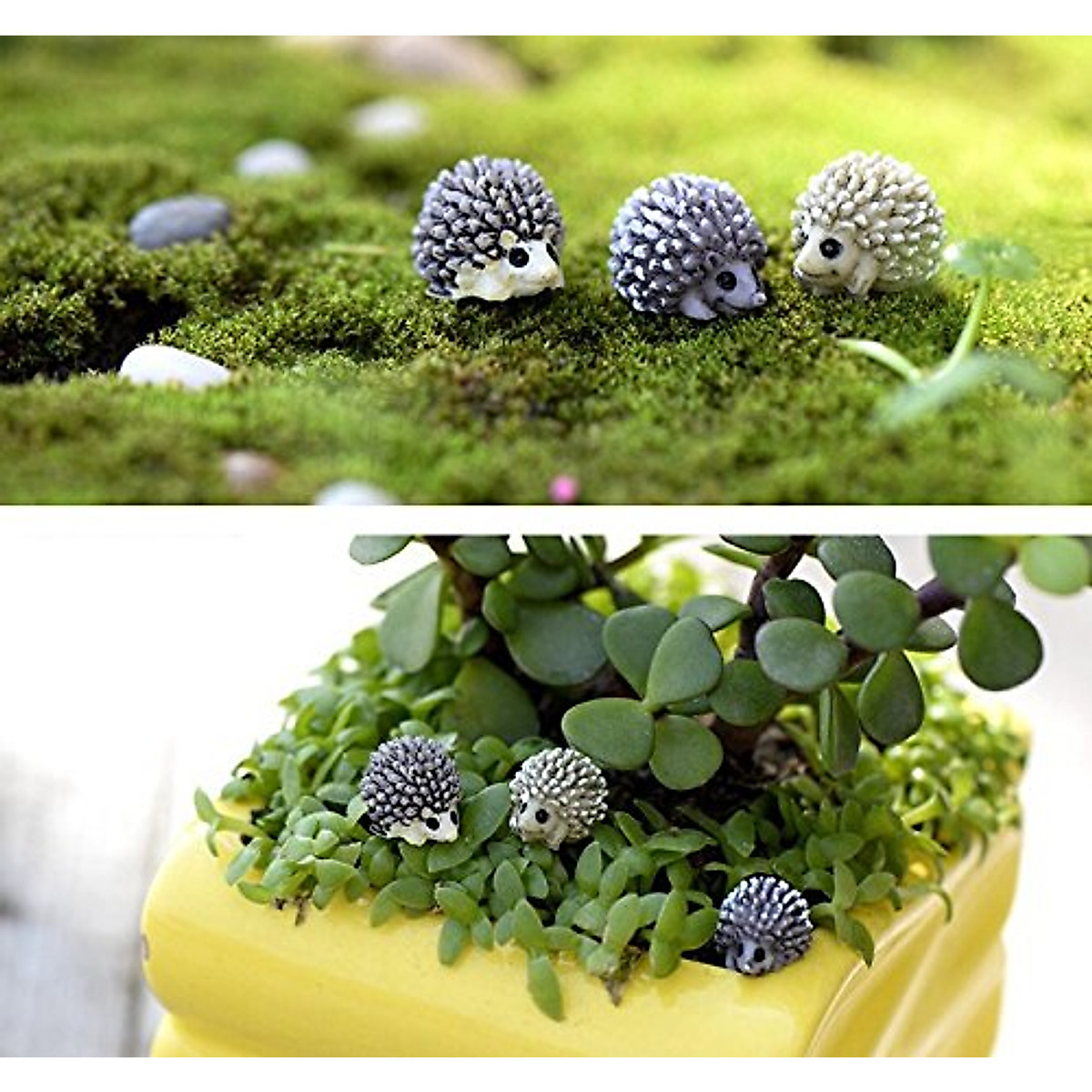 Fashionclubs Miniature Garden Ornaments, 24pcs Miniature Ornaments Kit Set Fairy Garden Figurines Accessories for DIY Dollhouse Plant Pot Decoration,with 1pcs Tweezer