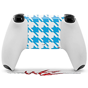 WraptorSkinz Skin Wrap compatible with Sony PS5 DualSense Controller Houndstooth Blue Neon (CONTROLLER NOT INCLUDED)