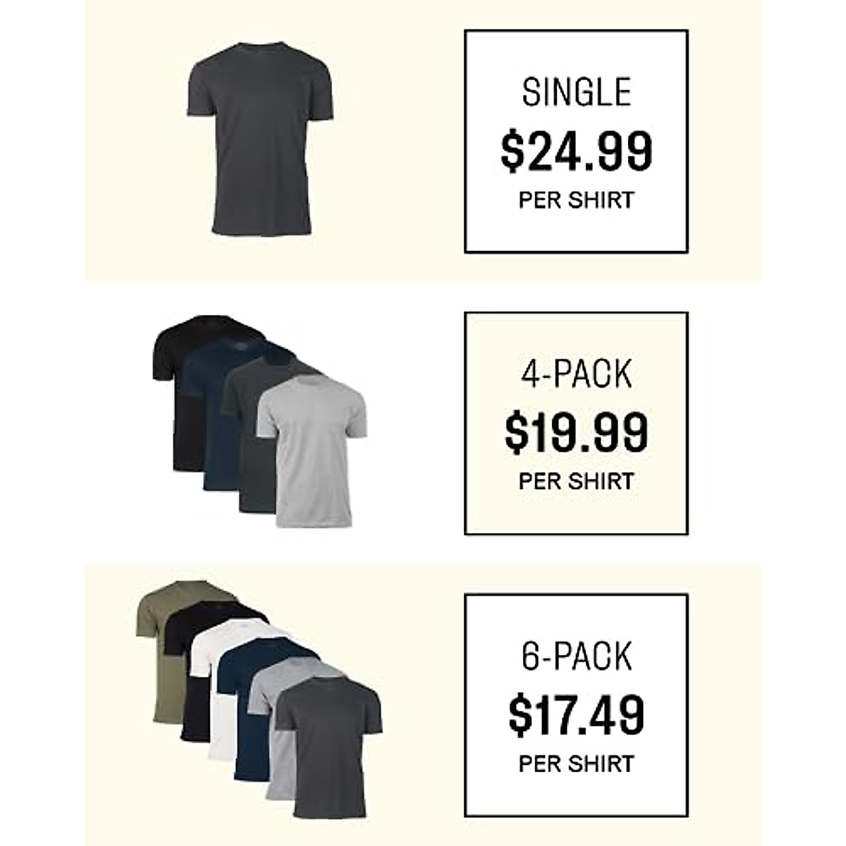 True Classic Tees Premium Fitted Men's T-Shirts - 5 Pack Crew Neck