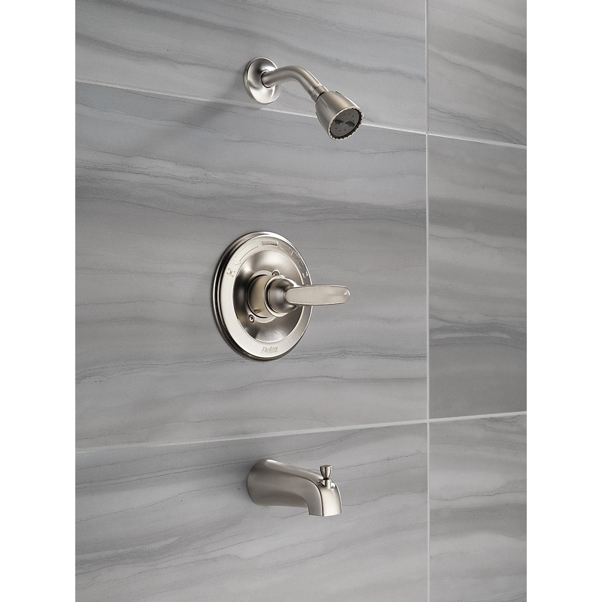 Delta Faucet Foundations Chrome Shower Faucet Set with 2-Spray Chrome Shower Head, Tub and Shower Trim Kit, Shower Faucet Sets Complete, Chrome BT13410 (Valve Not Included)