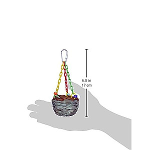 Super Bird Creations SB861 Hanging Treat Basket Toy, Small Bird Size, 7" x 3"