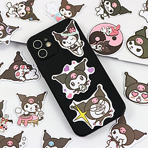 Funnwish 50Pcs Cute Stickers Kawaii Stickers Kuromii Stickers Packs Stickers for Water Bottle Laptop Computer Phone Case Luggage Notebook Decals Stickers for Kids Teen Adults