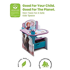 Delta Children Chair Desk with Storage Bin, Disney Frozen II Cup Holders|Arm Rest, Engineered Wood