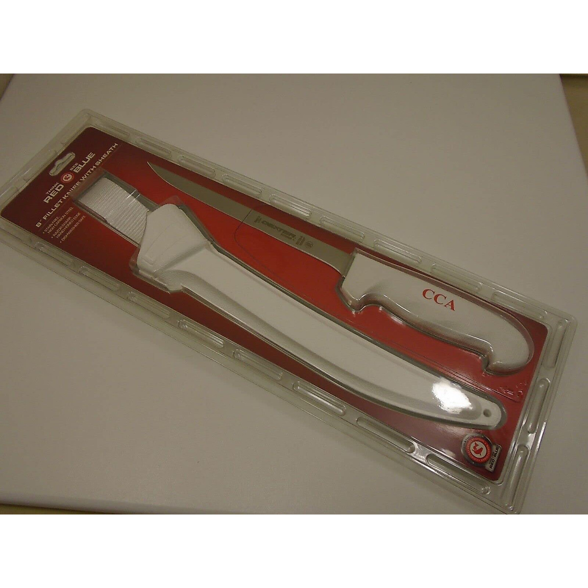 American Coastal Conservation Association 8" Semi Flex Stainless Narrow Filet Knife SG133-8 With Hard Shell Sheath