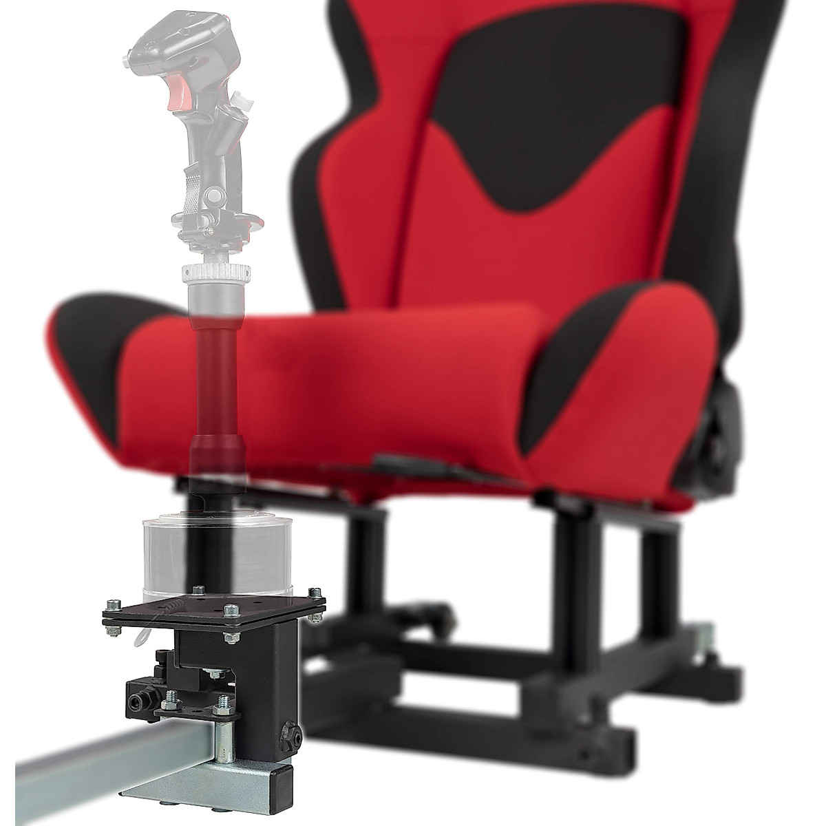 Centered Flight Stick Lower Mount Bracket with Height Adjusmtent. Plates Included. Configuration #6 Compatible with Thrustmaster Warthog, F-16C Viper HOTAS, F/A 18, VirPil, VKB and WinWing Sticks