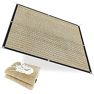 Alion Home HDPE 50% Sun Block Shade Cloth Garden Netting Fabric (6'x6'6'', Beige)