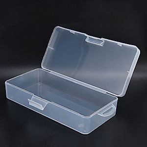 4 Packs Small Plastic Boxes,Clear Plastic Storage Container Bins with Latching Lids,Stackable Craft Box Containers for Craft Supplies and Little Bits,Organizing Container for Home, Office