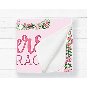 Monogram Junkie Personalized Baby Blanket for Girls with Name | Floral Custom Baby Blanket | Baby Girl Name Blanket |