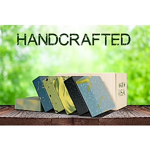 NATURAL AMERICAN Mens Organic Bar Soap, Masculine Scents, 100% Natural Soap for Men - Essential Oils, Organic Shea Butter Natural Body Soap, Natural Bar Soap for Men - ELEMENTS Body Soap 5 oz (6pk)