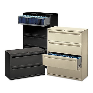 Hon 700 Series 5-Drawer Lateral Files w/Locks-5-Drawer Lateral File, 42"x19-1/4"x67", Black