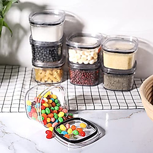 zeeooil Salad Dressing Container Set 6 Pcs Airtight Reusable Plastic Condiment Containers with Lids Small Containers for Lunch Box Picnic Travel, Deli Containers for Sauce, Spices & Sugar