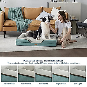 Bedsure XXL Orthopedic Dog Bed - Washable Great Dane Dog Sofa Beds for Giant Dogs, Supportive Foam Pet Couch Bed with Removable Washable Cover, Waterproof Lining and Nonskid Bottom, Washed Blue