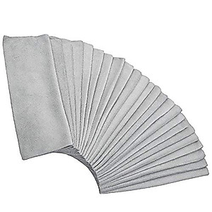 The Rag Company - Edgeless All-Purpose Utility Cleaning Towels - Commercial Grade, 80/20 Microfiber Blend, Auto, Home, Office, 245gsm,12in. x 16in, Light Grey (24-Pack)