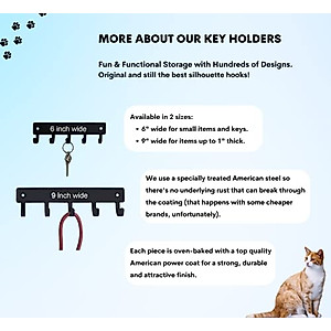 The Metal Peddler Twin Cats Key Rack & Hanger - Small 6 inch Wide - Made in USA