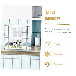 Unomor Multi-Layer Shelf Bathroom Rack Plate Display Stands Multi-Layer Makeup Shelf Table Top Display Stand Desktop Storage Rack Two Tier Bathroom Counter Organizer Desk Vanity The Pet