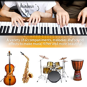 UIOTYO 61 keys piano keyboard, keyboard piano for beginners, portable piano keyboard with built-in dual speakers and microphone Keyboard Piano Teaching Gift for Beginners