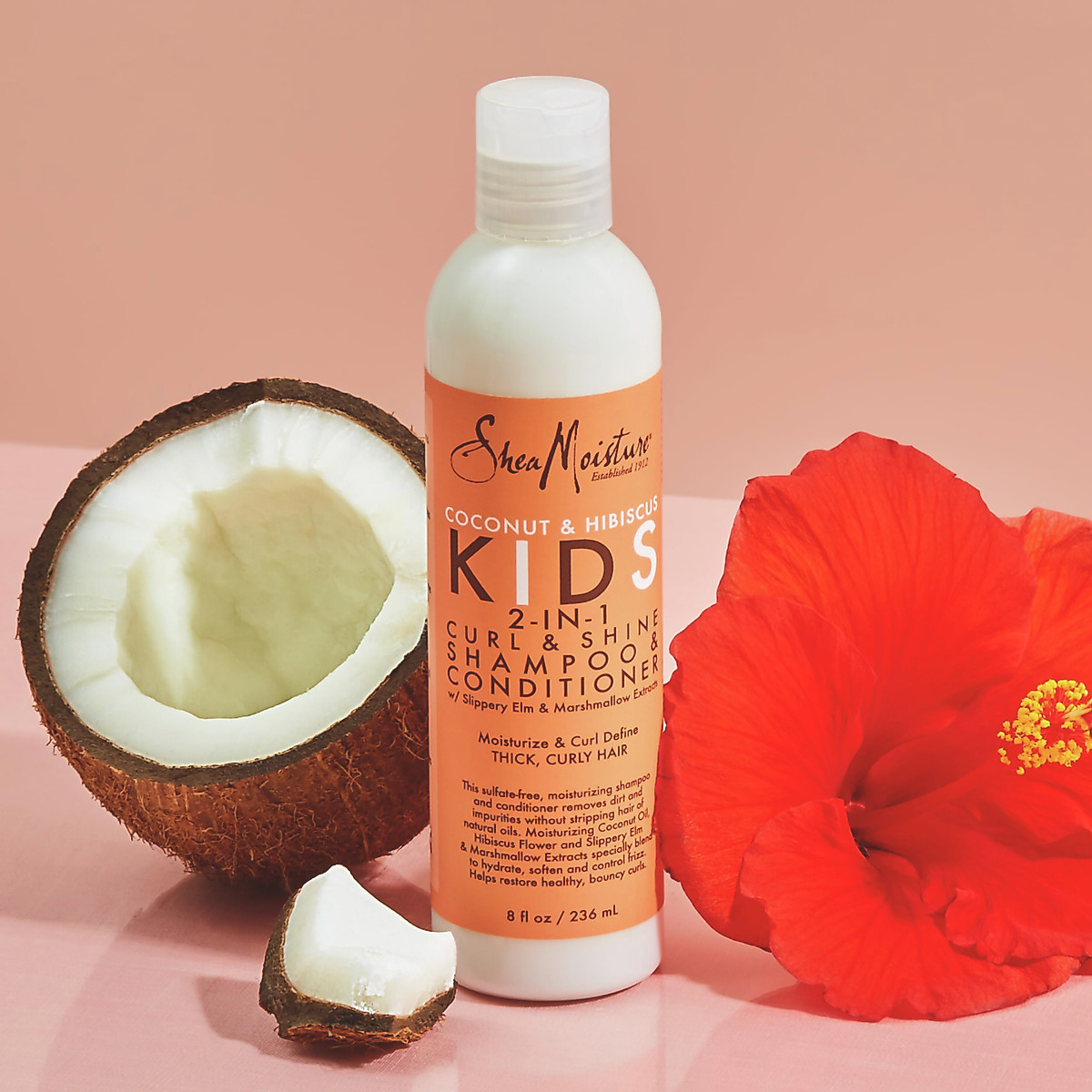 SheaMoisture 2-in-1 Shampoo and Conditioner for Kids Coconut and Hibiscus Coconut Oil for Hair and Dry Curls 8 oz