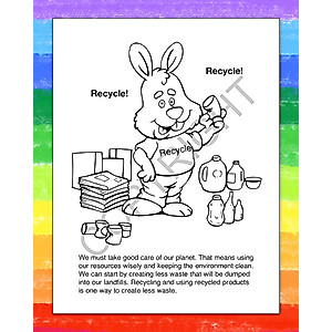 ZOCO - Keep Our Environment Clean - Kids Coloring Books (25 Bulk Pack, Without Crayons) - Conservation, Recycling - Earth Day Supplies - Educational Activities for Kids