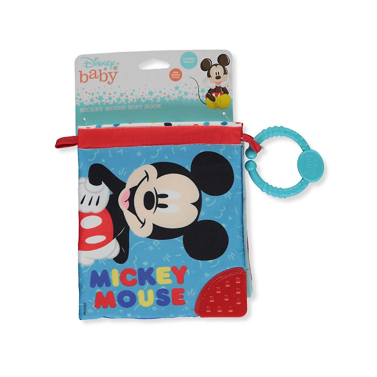 Disney Mickey Mouse Soft Crinkle Book with Teether Corner