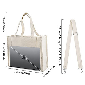 Tote Bag for Women, Detachable Satchel Bag Shoulder Handbag for Women Corduroy Crossbody Bag for Travel Work