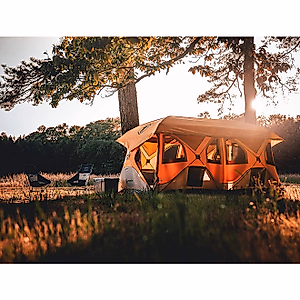 Gazelle GT800SS T8 Extra Large 4 to 8 Person Capacity Family Portable Instant Pop Up Outdoor Shelter Camping Hub Tent, Orange