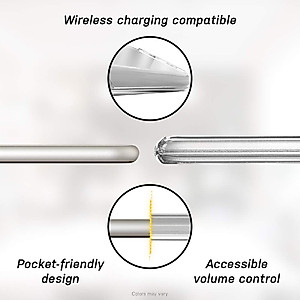 OtterBox iPhone 12 & iPhone 12 Pro Symmetry Series Case - MOON WALKER (FROST WHITE/SILVER MET/MOONWALKER GRAPHIC), ultra-sleek, wireless charging compatible, raised edges protect camera & screen