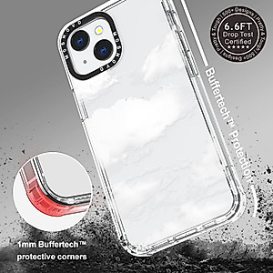MOSNOVO Case for iPhone 13 Mini, [Buffertech 6.6ft Military-Grade Drop Protection] [Anti Peel Off Tech] Clear TPU Bumper Phone Case Cover Design - Cloud