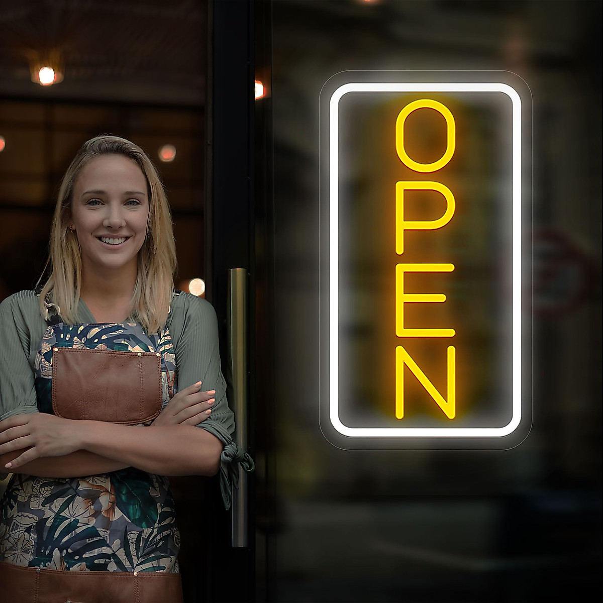 Neon Open Sign, Open Sign Led, 9" x 16" Dimmable Open Sign, Ultra Bright Open Signs for Business, USB Powered Led Light Sign for Party Bar Stores Wall Decor