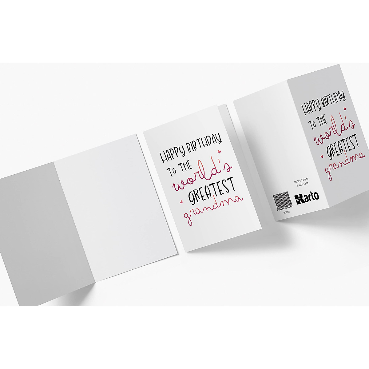 Karto Sweet Birthday Card For Grandma, Large 5.5 x 8.5 Birthday Card Grandma, Birthday Card For Grandmother - Happy Birthday Grandma Card, Grandmother Birthday Card Greatest Grandma