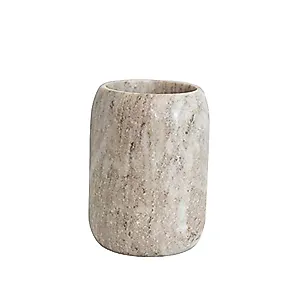 Creative Co-Op Modern Marble Bottle Holder, White Crock, Natural
