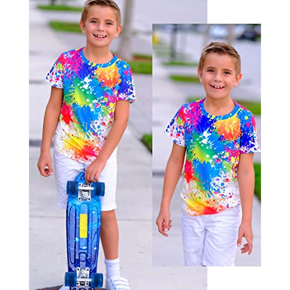 Loveternal Youth 3D T-Shirts for Kids Awesome Motley 00s Performance Graphic Tees Teen Girl Trippy Gay Pride O-Neck Boys T-Shirt White 10-12 Years