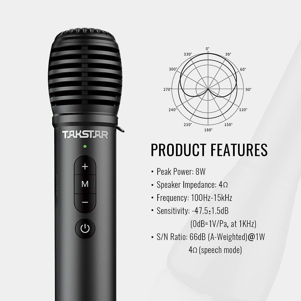 TAKSTAR 2-in-1 Bluetooth Wireless Microphone & Voice Amplifier, Portable Handheld Mic Speaker for Karaoke, Meeting, Outdoors, Speech, Party - DA10 (Not a Record Mic & Can't Connect Extra Speaker)