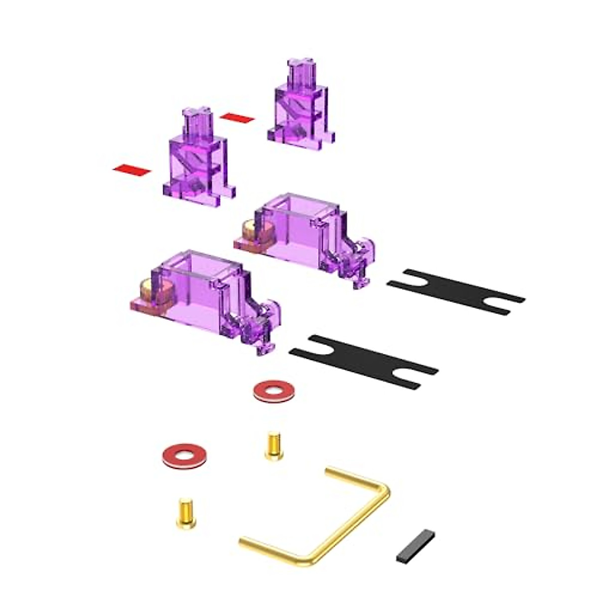 DUROCK Stabilizers V2, Screw in Stabilizers with 2u 6.25u 7u Wires, PCB Mount Keyboard Stabilizers for Mechanical Keyboards (V2 Purple 100% Kit)