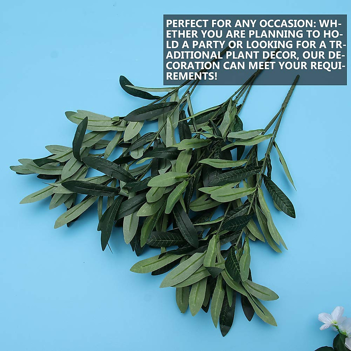 Artificial Olive Branch Greenery Leaves Stem Fake Plant Olive Tree Branches Photography Props for Office Wedding Greenery Decorations