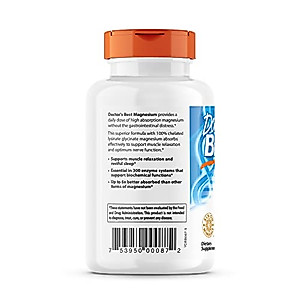 Doctor's Best High Absorption Magnesium Glycinate Lysinate, 100% Chelated, Non-GMO, Vegan, Gluten & Soy Free, 100 mg, 240 Count