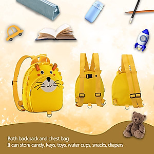 Toddlers Cute Animal Chest Backpacks with Leash Anti-Lost Wristlets Child Kids Link Safety Harness, for Baby Girl Boy 3-6 Years,Lion