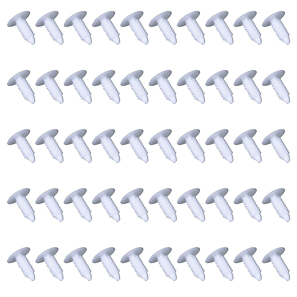 ZCZQC 50PCS Lawn Chair Rivets Plastic Nylon Snap Fasteners for Furniture Shelf Tree Rivets Christmas Tree Rivets Spiked Rivets Used for Yard Binding Fasteners Cable Tie Rivets White