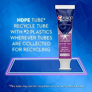 Crest 3D White Radiant Mint, Teeth Whitening Toothpaste, 2.7 oz