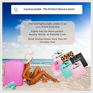 THE PERFECT HAIRCARE Curly Hair Girls Microfiber Plopping Towel Set - Anti-frizz Silky Smooth Hair Drying Wrap for Women - Super Absorbent Large Hair Towel + 2 Scrunching Towels to Micro Plop