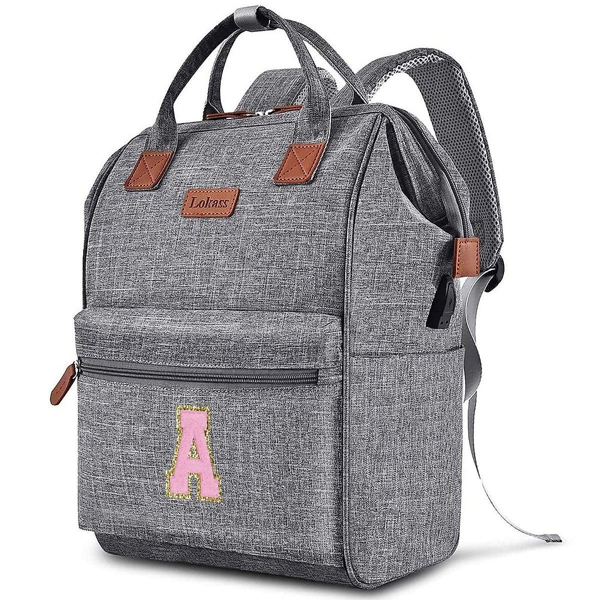 Personalized Initial Laptop Backpack for Women-Waterproof Teacher Backpack/College Backpack/Nurse Backpack for Work,Travel Bckapack with 15.6" Laptop Compartment-Birthday Gift for Women