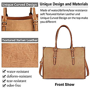 Laptop Bag for Women 15.6 Inch Waterproof Lightweight Leather Laptop Tote Bag Womens Professional Business Office Work Bag Briefcase Large Computer Bag Shoulder Handbag Brown